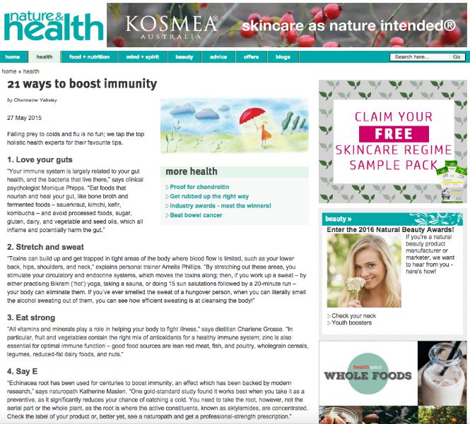 Chantelle Bell featured in Nature & Health magazine