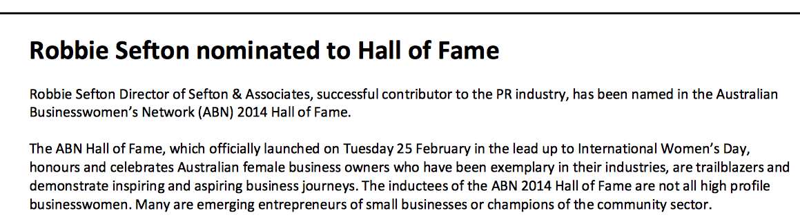 Hall of Fame Inductee Robbie Sefton Celebrated by The PR Report ...
