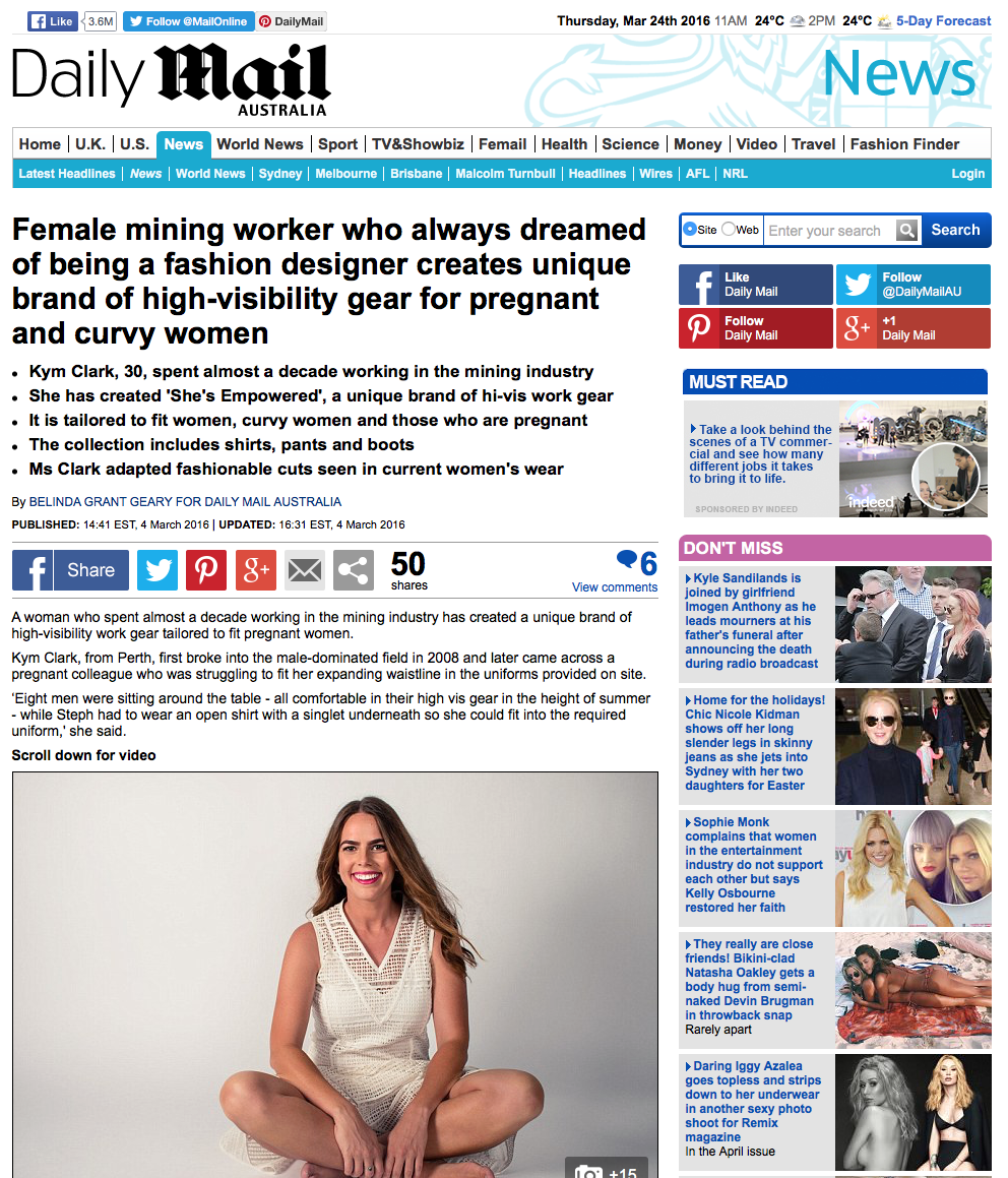 The Daily Mail Australia shines a spotlight on Kym Clark of 'She’s ...