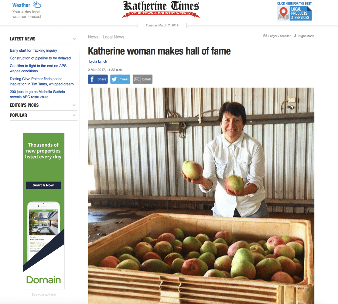 Marie Piccone Featured in Katherine Times