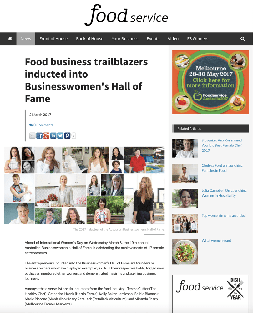 2017 Hall of Fame on Food Service News