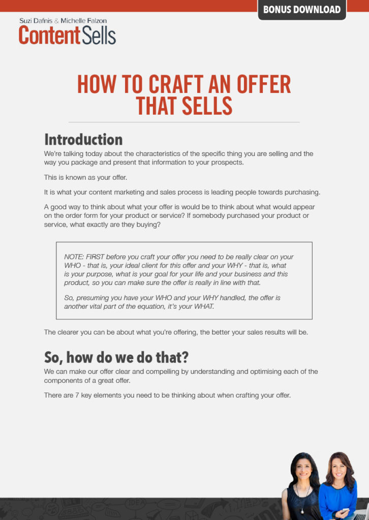 “Create Your Perfect Offer” BONUS Templates - HerBusiness
